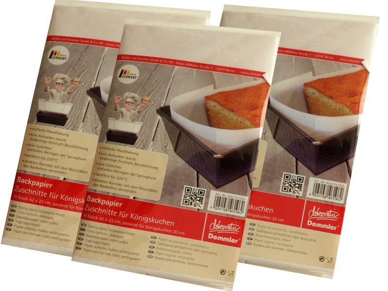 Backpapierzuschnitte für Königskuchenform für die schnelle und leichte ...