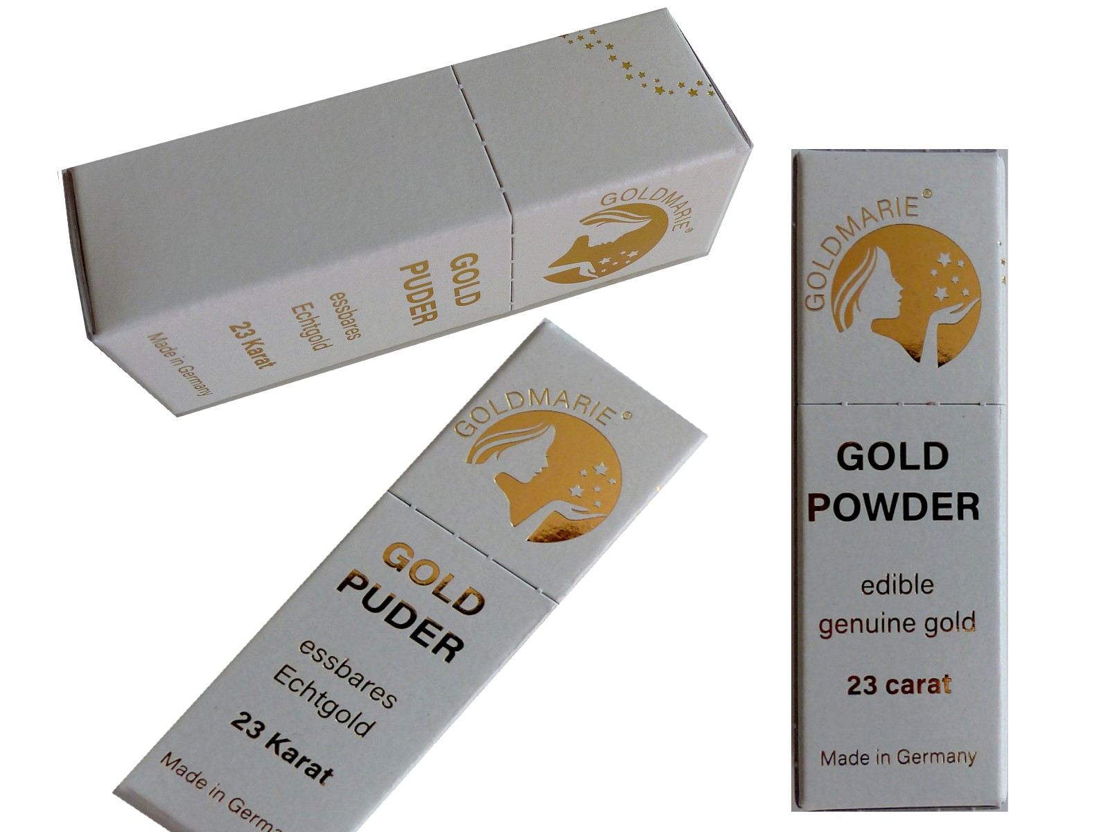 Goldpuder aus essbaren Blattgold für die Verzierung von Speisen und ...